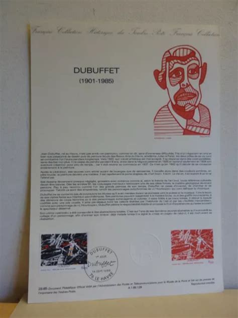 DOCUMENT PHILATÉLIQUE 1ER jour DUBUFFET 1901 1985 EUR 3 90 PicClick FR