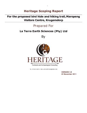Fillable Online Prepared For By SAHRIS South African Heritage
