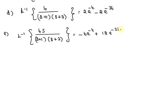 Solved Calculate The Inverse Laplace Transform Of The Following