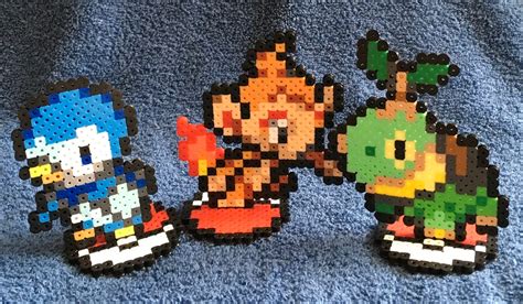 Pokemon Perler Piplup Chimchar Turtwig Figure Gen 4 Pixel Etsy