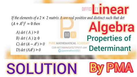 properties of determinant of a matrix csir net practice questions iit jam gate by sudip