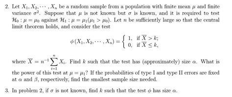 solved 2 let x₁ x2 xn be a random sample from a