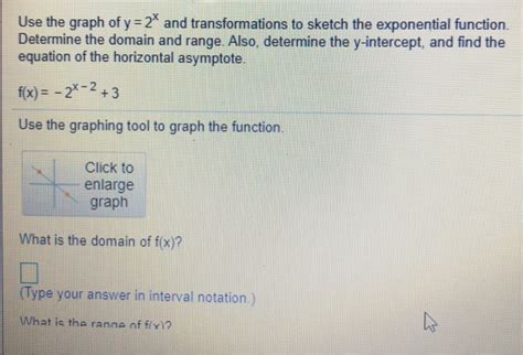 solved use the graph of y 2 and transformations to sketch