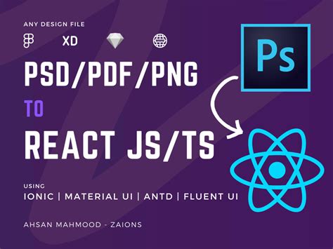 PSD XD Figma Sketch Conversion To ReactJS Using Javascript Or