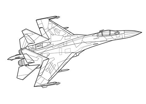 Vliegtuig Tekening Simpel Kleurplaten