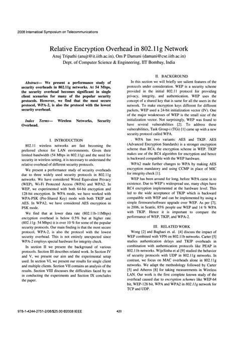 pdf relative encryption overhead in 802 11g network