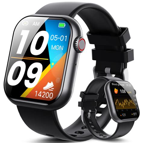 Blood Sugar Glucose Monitor Smart Watch Bluetooth Answer Make Calls