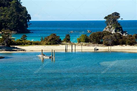 playa paradisíaca con agua clara en la bahía del torrente abel tasman