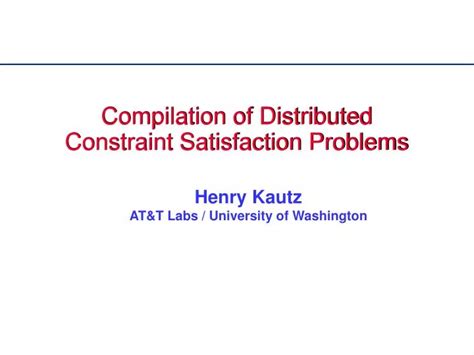ppt compilation of distributed constraint satisfaction problems powerpoint presentation id