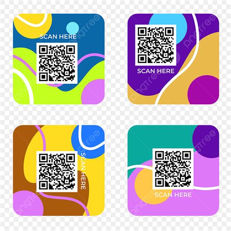 Colorful Transparent Qr Code Label Design Colorful Label Qr Code Png