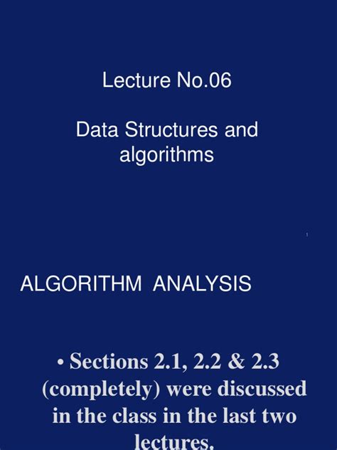 lecture no 06 data structures and algorithms pdf time complexity boolean data type