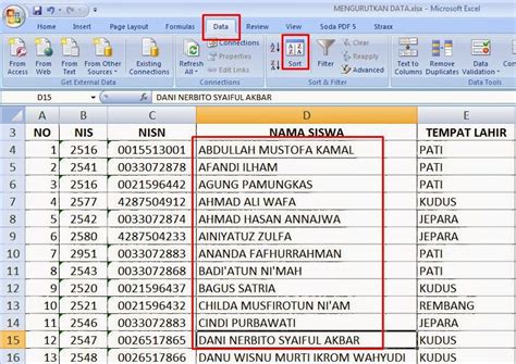 Cara Mengurutkan Data Di Excel Belajar Word N Excel