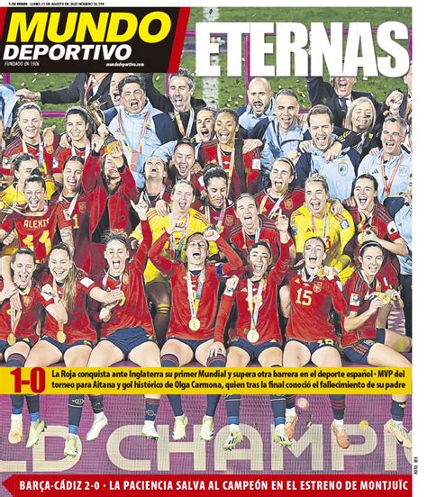 Fotos Eternas Campeonas Las portadas de España como campeona