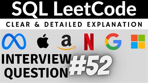 leetcode 1853 interview sql question with detailed explanation practice sql youtube