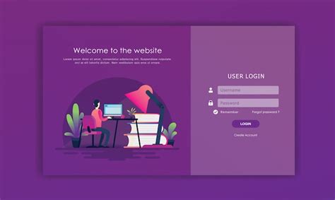 Iniciar sesión en el diseño de la página Vector Premium