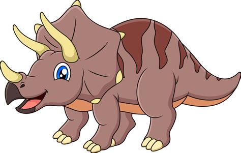 Cartoon Cute Baby Dinosaur Triceratops 6124351 Vector Art At Vecteezy