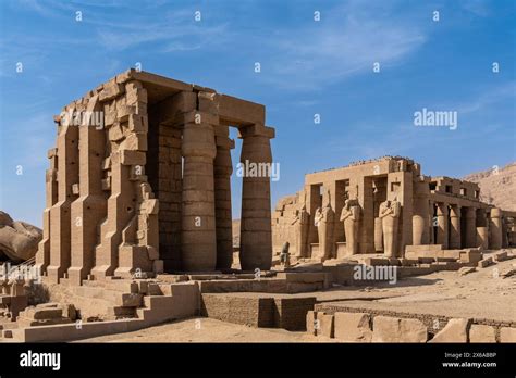 Luxor Egypt Exterior View Of The Famous Ramesseum The Memorial