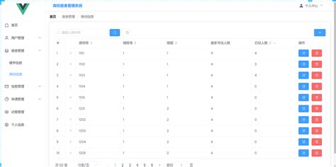 基于springboot vue前后端分离的宿舍管理系统 基于springboot vue前后端分离的宿舍管理系统 管理员：学生管理、宿管管理、楼宇管理、房间管理、公告管理、报修管理、调宿