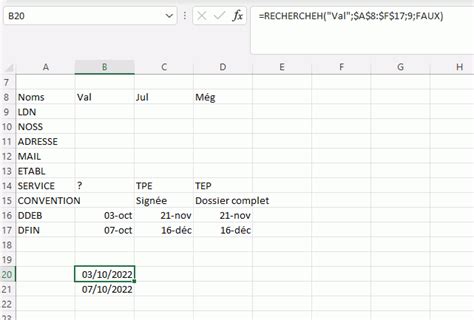 Recherche D Une Valeur Dans Un Tableau En Fonction D Un Nom