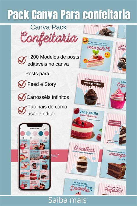 O Canva Pack Confeitaria é um pacote completo para você deixar seu