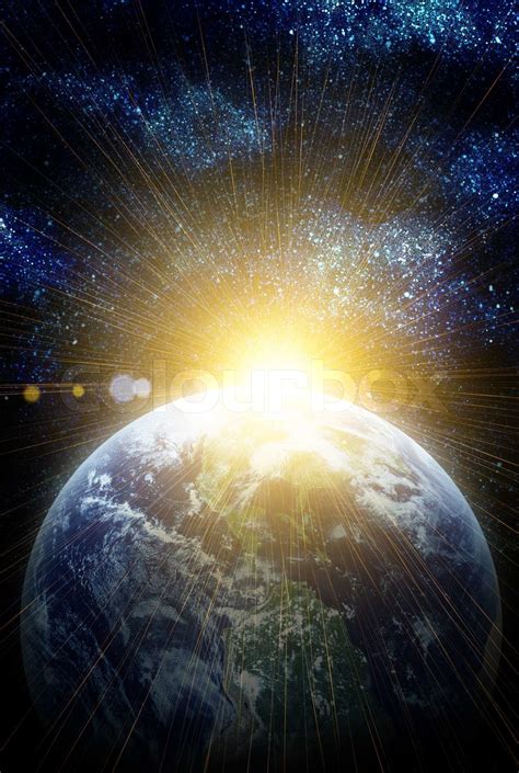Realistische Planeten Erde Im Weltraum Stock Bild Colourbox
