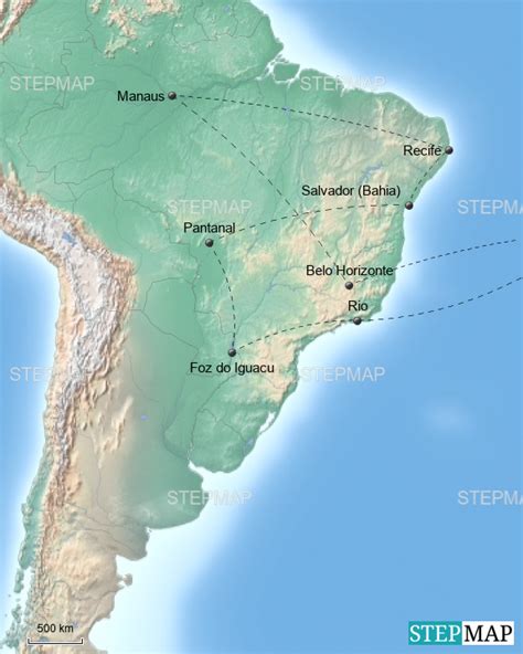 Stepmap Brasilien Landkarte F R S Damerika