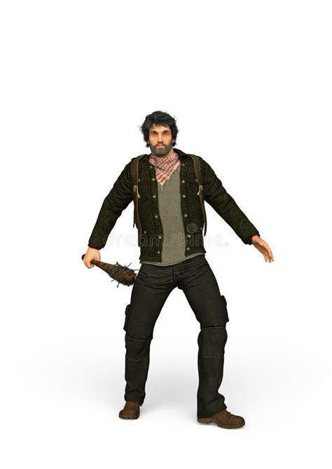 Sobreviviente Del Apocalipsis Zombie 3d Ilustración Stock de