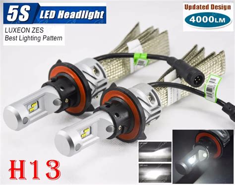 1 Set H13 9008 50W 5000LM 5S LED Headlight LUMILED LUXEON ZES 24LED SMD