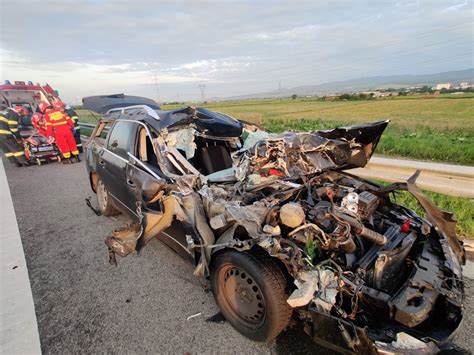FOTO ACCIDENT pe Autostrada A10 Aiud Sebeș în zona Alba Iulia Sud
