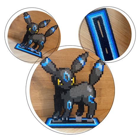 Shiny Umbreon Pokemon Mini Hama Bead Wall Art Stand Etsy
