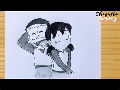 How To Draw Nobita Shizuka Romantic Moment Pencil Sketch Doraemon