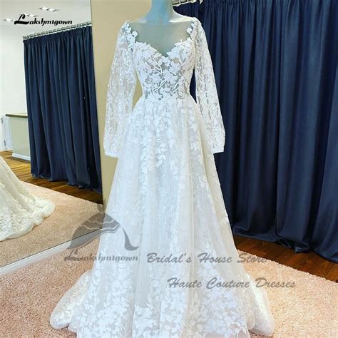 Lakshmigown Vestido De Novia De Encaje Bohemio De Lujo Para Mujer