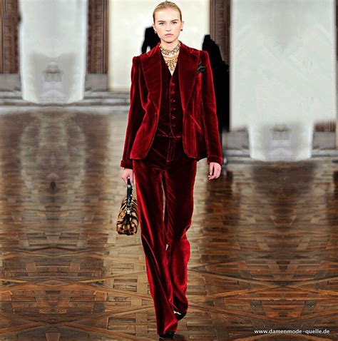 Damen Outfits Zweiteiler Eleganter Samt Hosenanzug In Weinrot