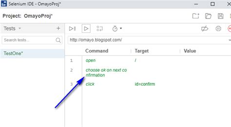 new selenium ide using ‘choose ok on next confirmation command for accepting the confirmation