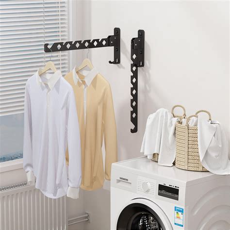 Rebrilliant Wall Mounted Drying Rack Clothing Foldable For Laundry Room