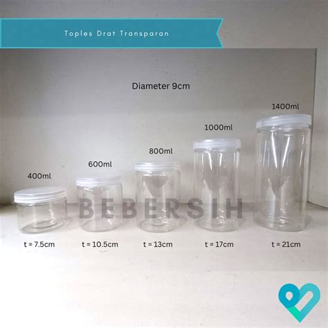 Jual Toples Tabung Jar Plastik Toples Tutup Drat Toples Putar Shopee