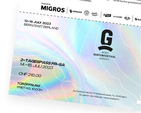 Gurtenfestival 2023 2 Tagespass FR SA Kaufen Auf Ricardo