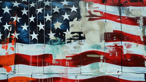 American Flag Wall Art Distressed American Flag Painting Abstract