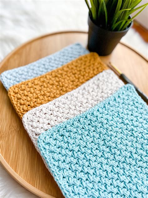 Crochet Washcloth Pattern Dishcloth Crochet Pattern Modern Etsy