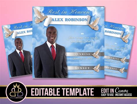 Memorial Funeral Announcement Flyer Funeral Announcement Template