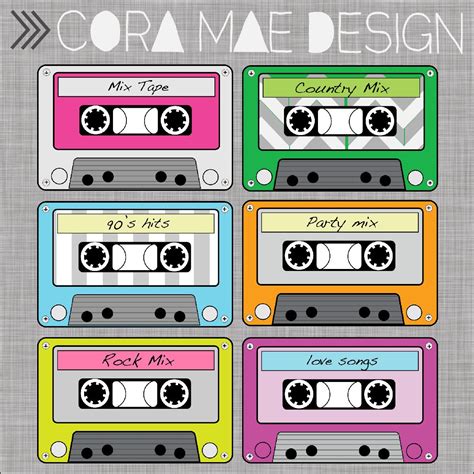 Cassette Tape Clipart Party Invite Template Clip Art 80s Theme