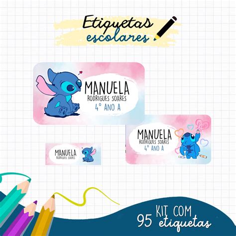 10 Etiquetas Escolares De LILO STITCH GRATIS Para Editar