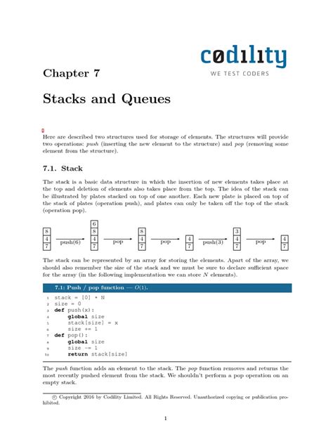 stacks and queues 7 1 stack pdf queue abstract data type array data structure