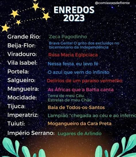 Conheça os Enredos do carnaval carioca e paulista para 2023 Blog do