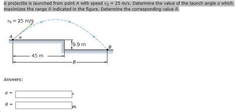 projectile launched from point a with speed vo 25 m s… solvedlib