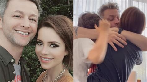 Após um mês Lucas Lima se emociona em reencontro Sandy e Theo