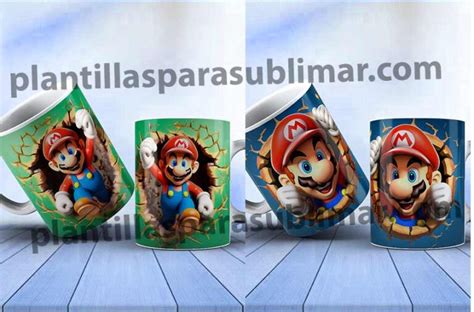Plantillas Efecto 3D Mario Bros Plantillas Para Sublimar