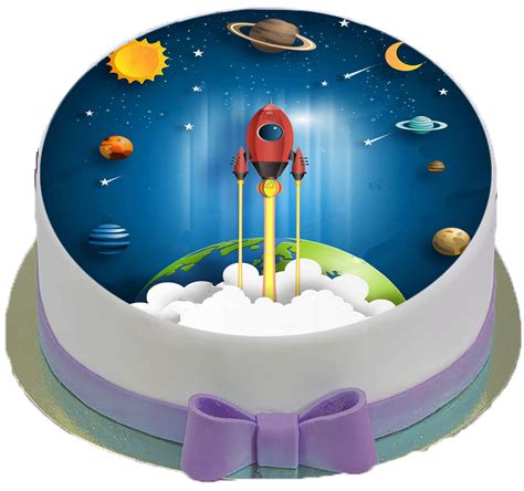 Op Atek Na Tort Kosmos Planety Rakieta Space C Allegro Pl