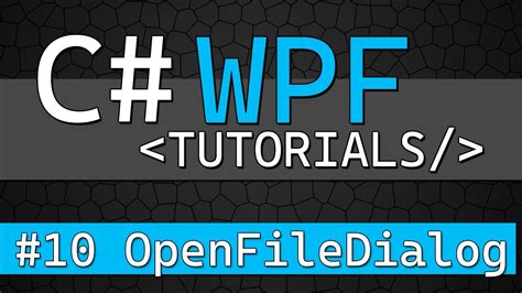 C Wpf Tutorial Openfiledialog File Picker Youtube