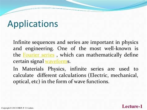 infinite sequence and series 1st lecture